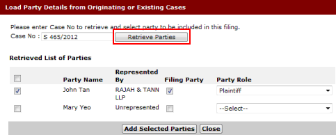 Adding Party from Another Case