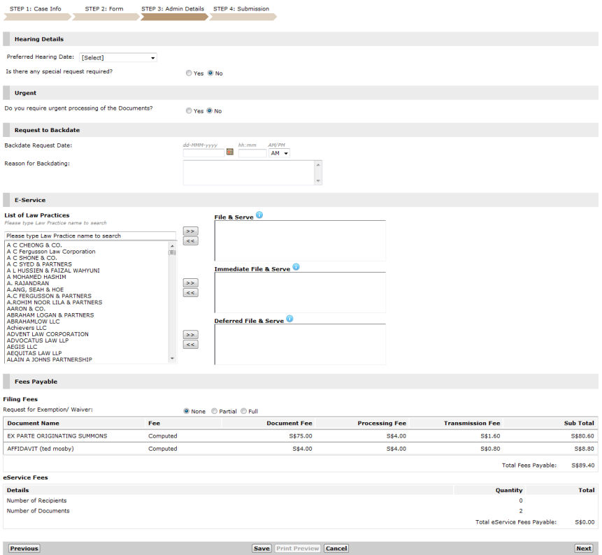 CWU Case - Step 3: Admin Details