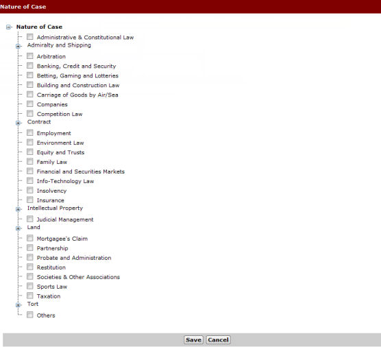 Questionnaires - Nature of Case